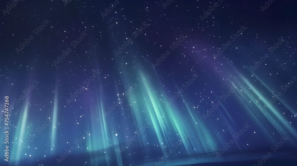Northern Lights Banner Design with Twinkling Stars and Celestial Glow ...
