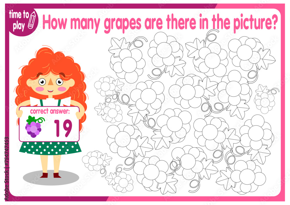 Count how many grapes are hidden in the picture. How many objects are ...
