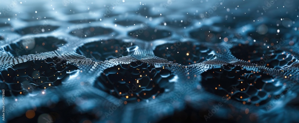 Detailed view of graphene texture, highlighting its flexibility and ...