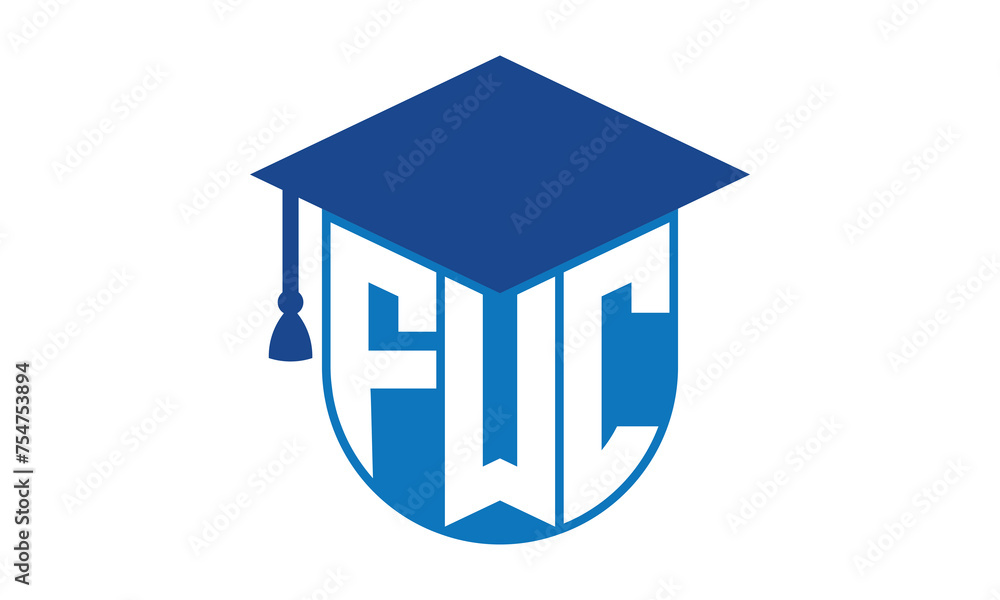 FWC initial letter academic logo design vector template. school college ...