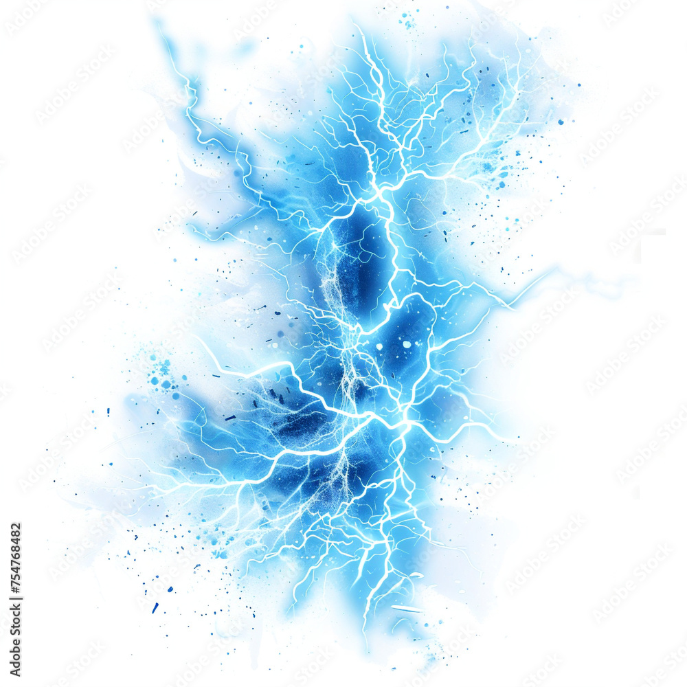 blue lightning flashes on a plain white background. PNG file Stock ...