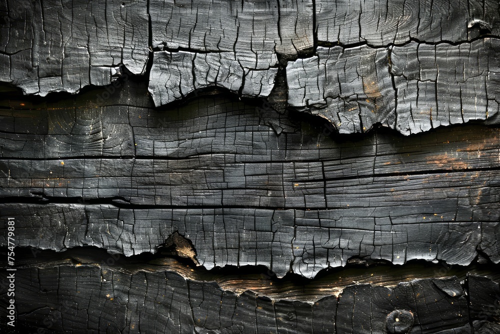 Charred Wood Texture with Natural Patterns, Blackened Burnt Wooden ...