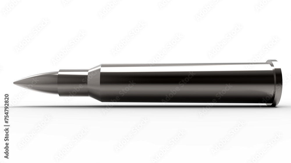 3D rendering - horizontal bullet isolated on a white background Stock ...