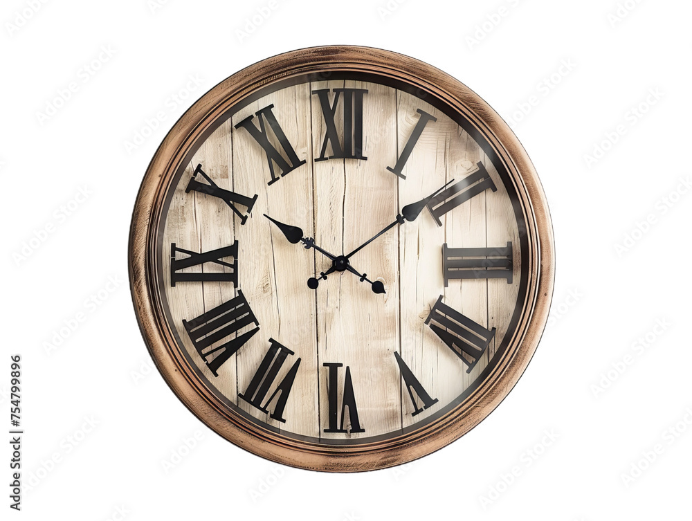 wall clock cutout with roman numerals png isolated on white and ...