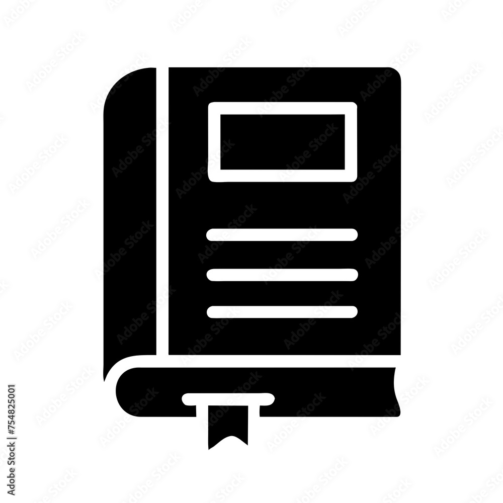 book icon, reading symbol, literature graphic, education emblem ...