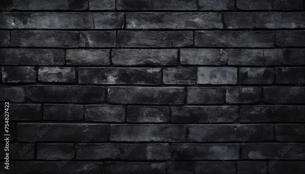 Black brick texture background. Modern black stone tile wall pattern ...