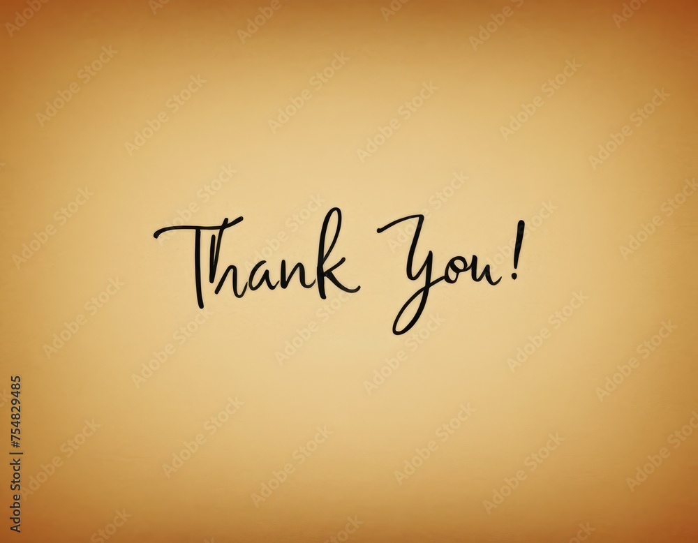 text Thank you. In handwritten water style, in retro vintage style ...