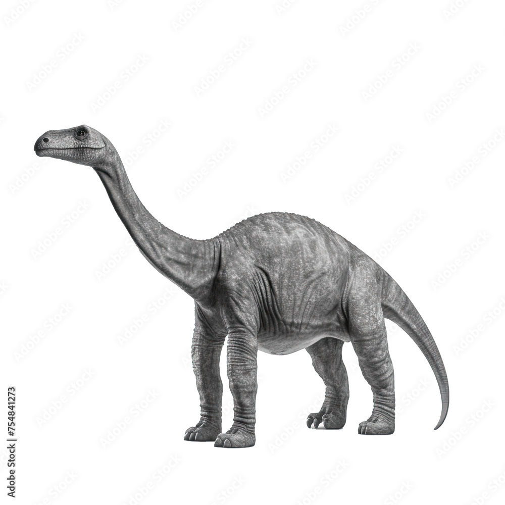 Apatosaurus - A grayscale drawing of a dinosaur with a long neck and a ...