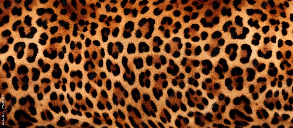 A cheetah print pattern is displayed in sharp contrast with shades of ...