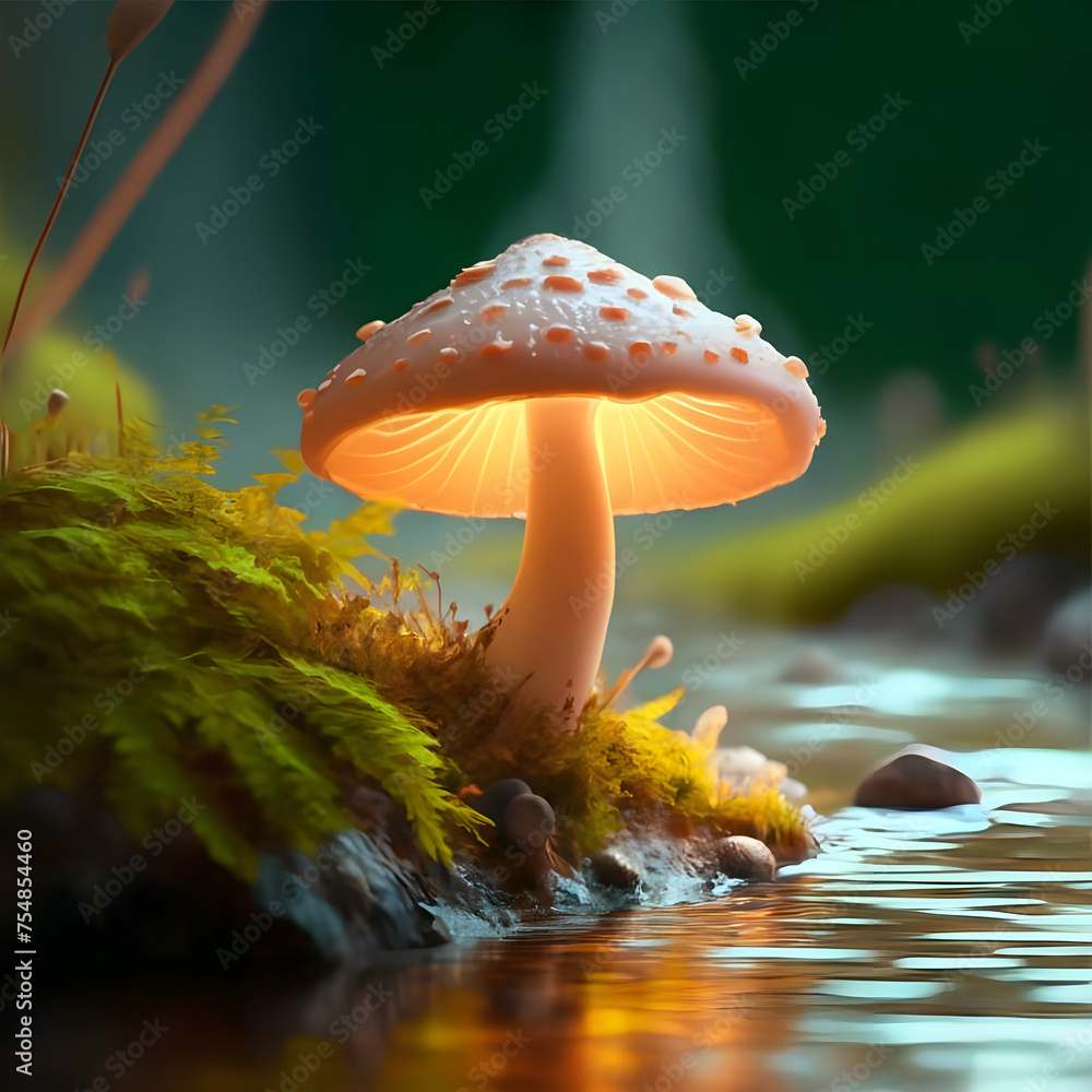 Magic Mushrooms in Fantasy Enchanted fairytale forests with lots of ...