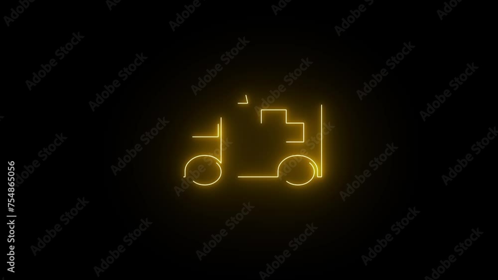 Neon Ambulance icon animation. accident emergency ambulance van symbol ...