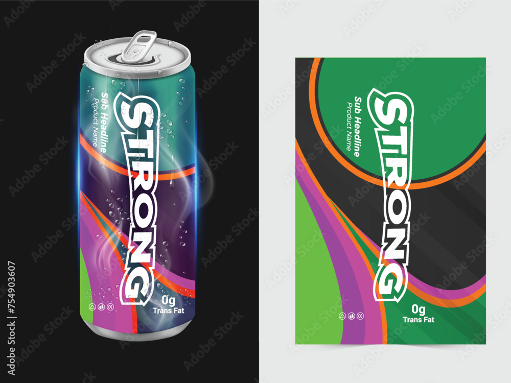 drink label design, soft drink label design. Soda can label vector ...