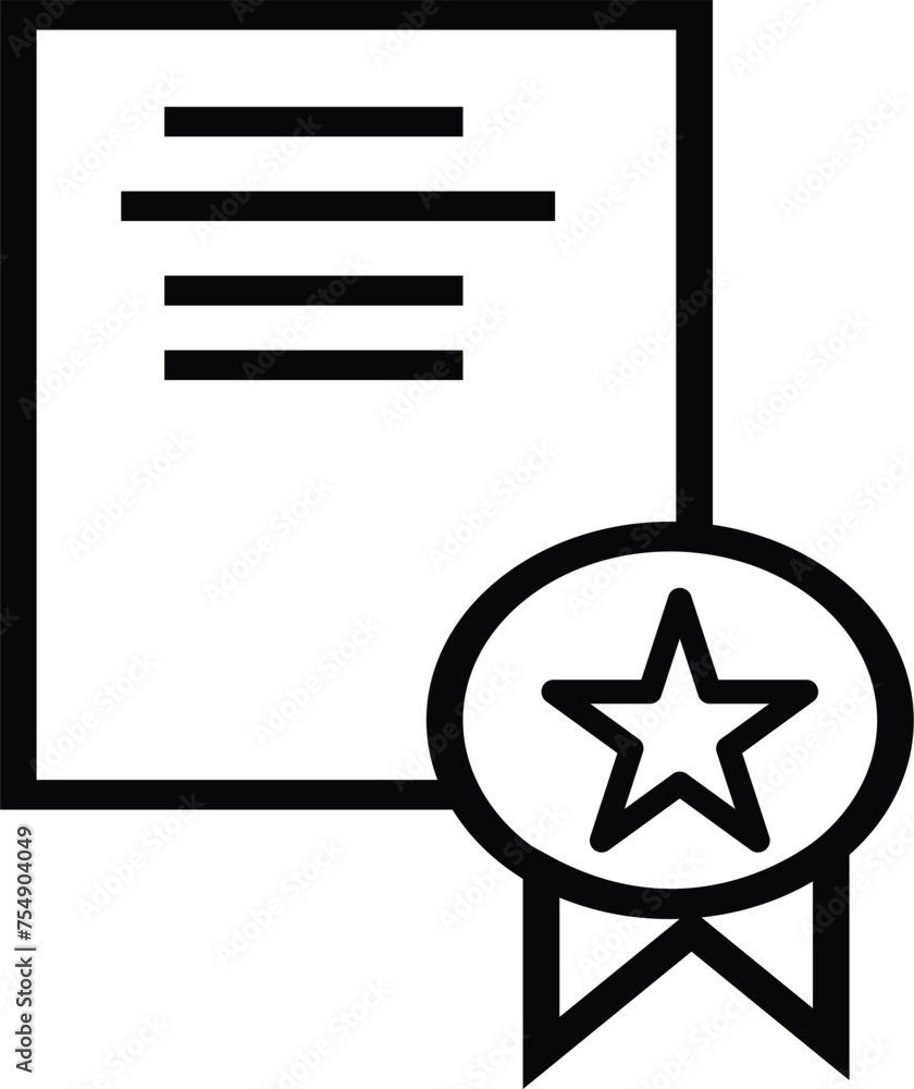 Vector certificate icon. Achievement, award, grant, diploma concepts ...