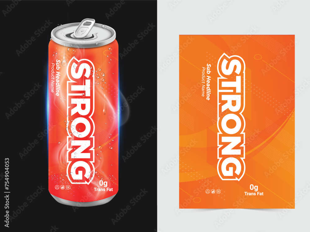 Vetor de drink label design, soft drink label design. Soda can label ...