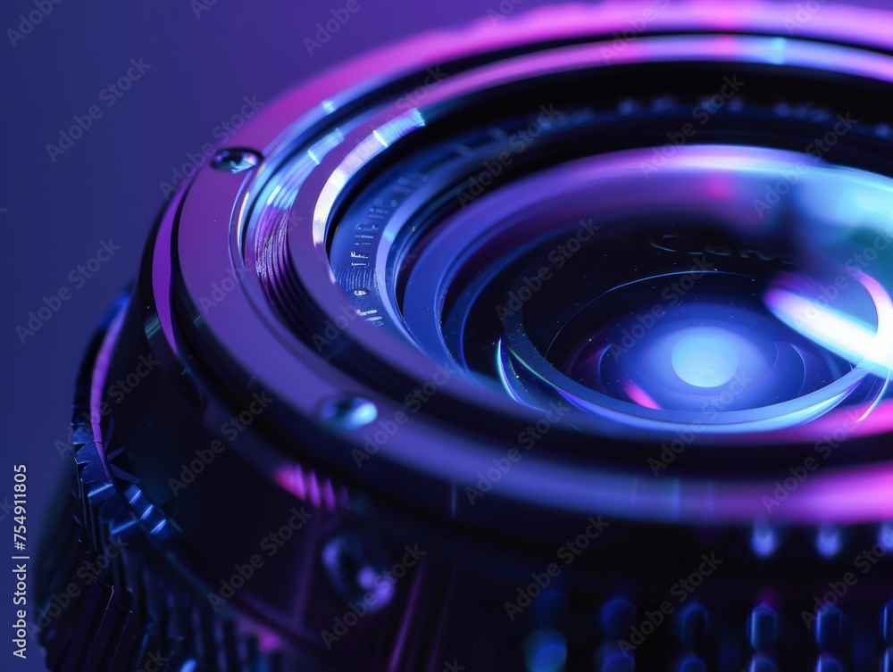 The eerie glow of a lenss zoom mechanism under black light captured in ...