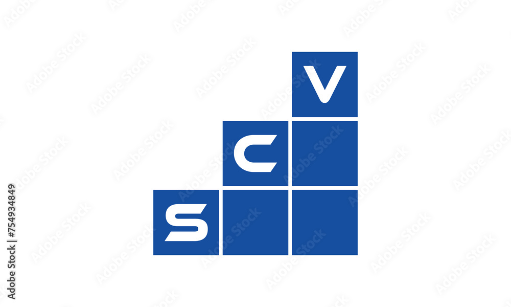 SCV initial letter financial logo design vector template. economics ...