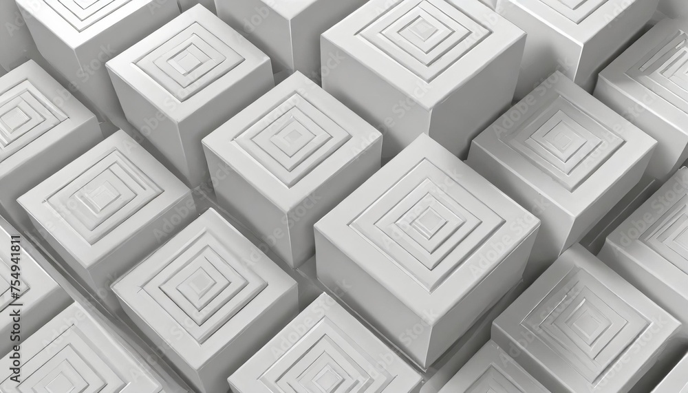 step offset white concentric cubes or rectangles background wallpaper ...
