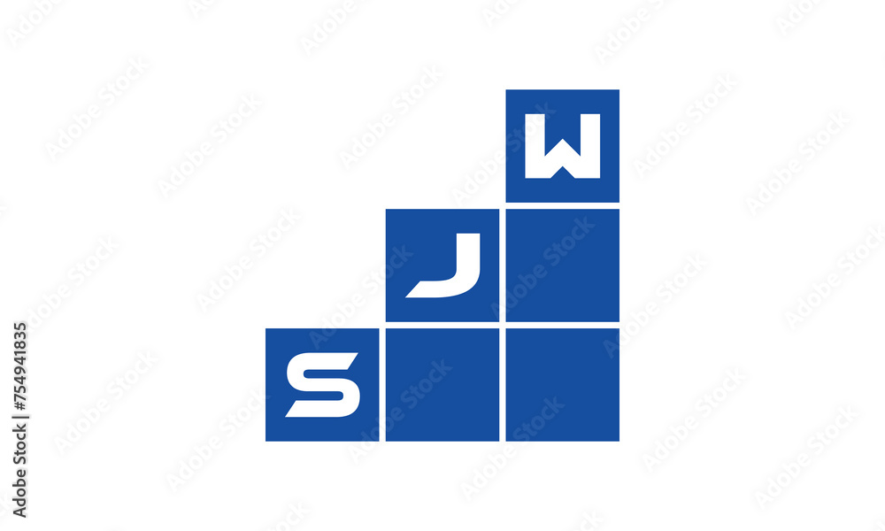SJW initial letter financial logo design vector template. economics ...
