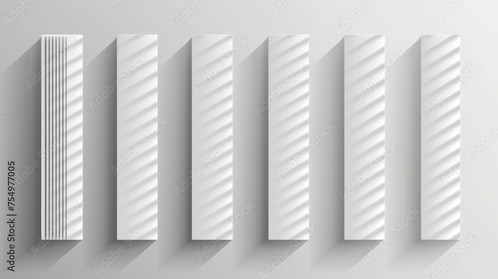 Paper shadow box design. 3d page frame divider set. Isolated realistic ...