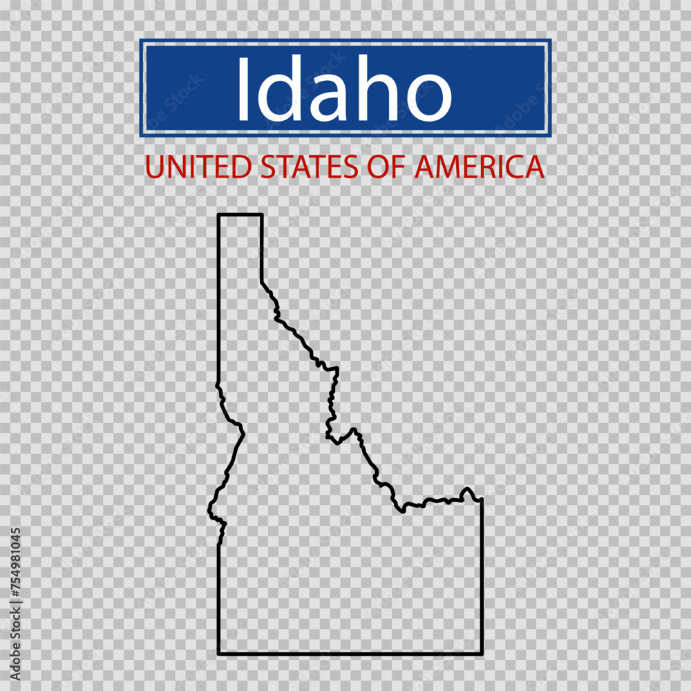 Idaho state outline map, United States of America line icon, map ...