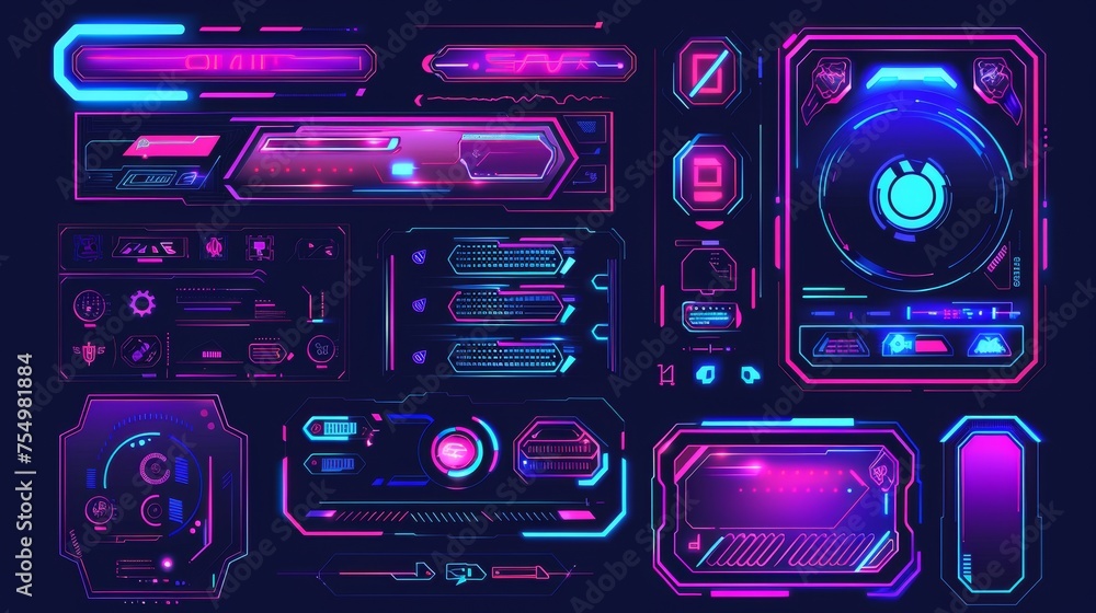 Stream overlay, game twitch UI frame, stream screen, player name panels ...