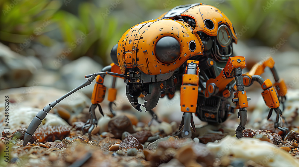 The robotic ant, a creature of the internet age, forages amongst wet ...