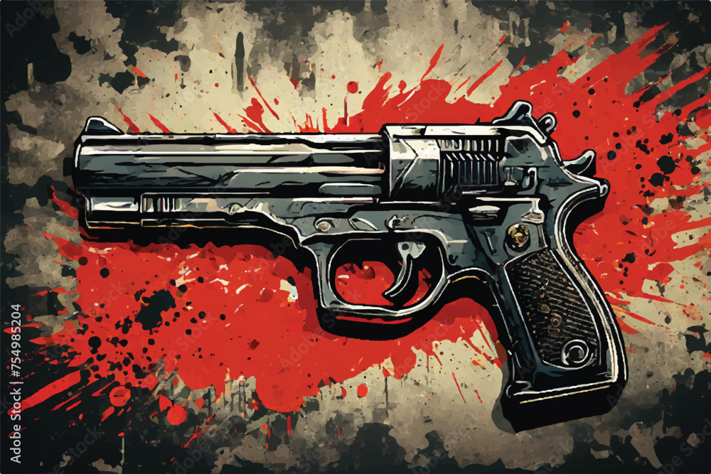 Pistol Illustration. Pistol Gun Icon Vector Illustration. Handgun ...