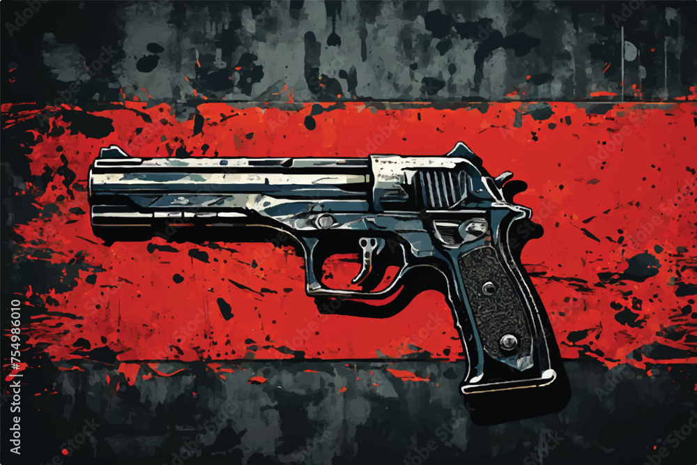 Pistol Illustration. Pistol Gun Icon Vector Illustration. Handgun ...