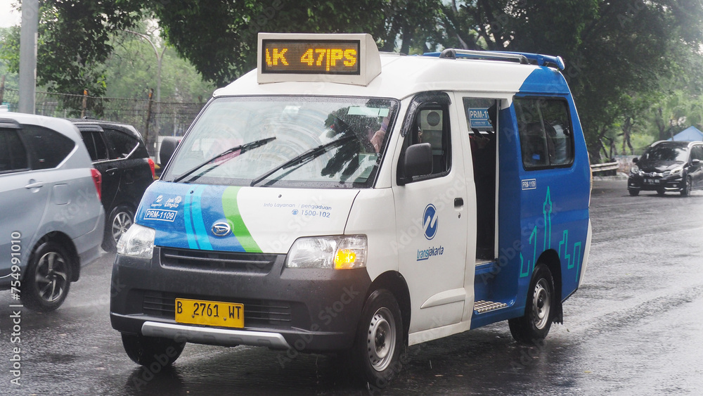 Jak Lingko public tansportation (angkot) with Daihatsu Grand Max car ...