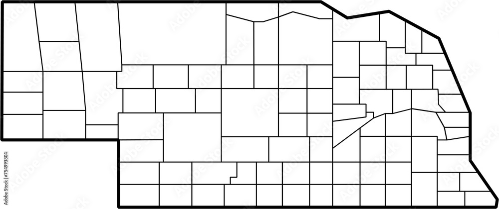 outline drawing of nebraska state map. Stock Illustration | Adobe Stock