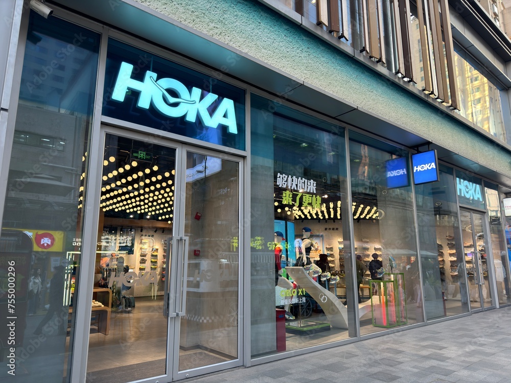 Shanghai,China-March 10th 2024: HOKA retail store and company brand ...