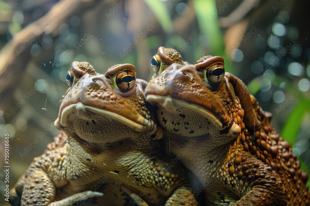 Giant Cane Toad Pair in Berlin Aquarium - Brown Toads from Nature in ...