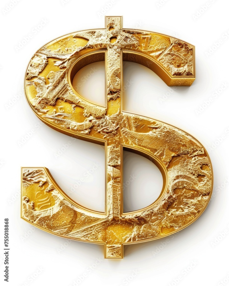 Golden Three-Dimensional Euro Sign. Stunning Design of Euro Currency ...
