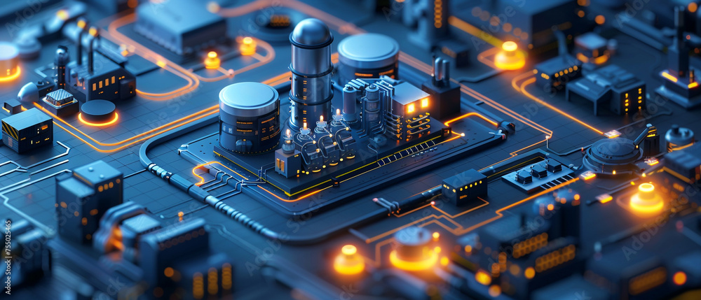 Machine Learning workflow visualized 3D isometric data processing to ...