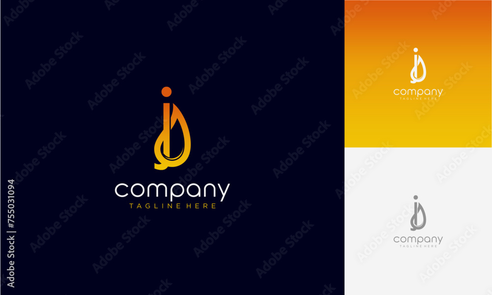 Initial Letter j lowercase gradient colours with Oil and gas logo ...