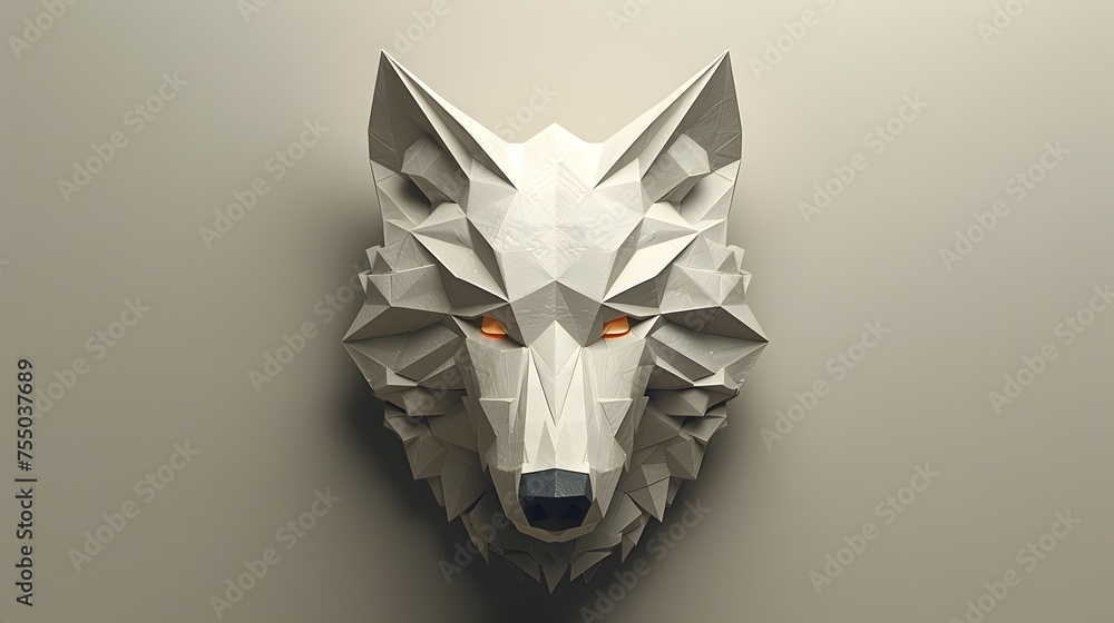 Geometric Wolf Head in Various Styles, To provide a versatile and visually striking wolf head ...