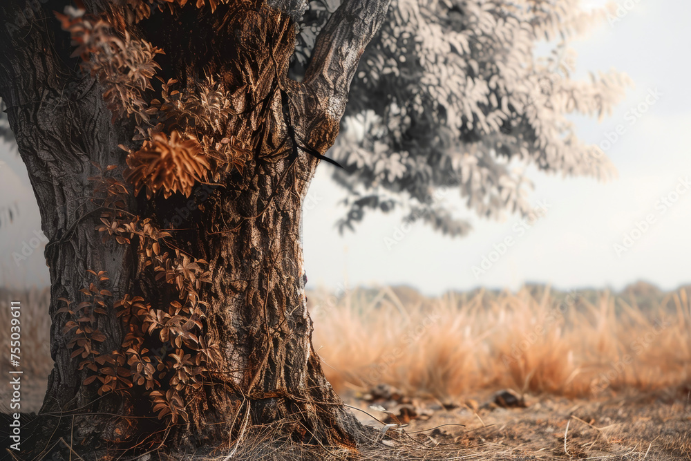 A tree with a brown color and a trunk and a professional overlay on the ...