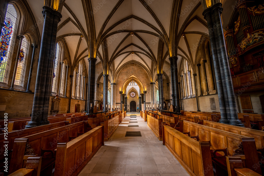 Interior of the ancient Temple Church in the heart of the City of ...