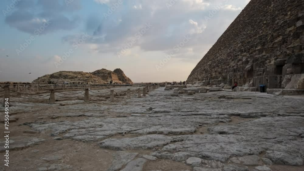 The Giza pyramid complex (Giza necropolis) afternoon shot showing the ...