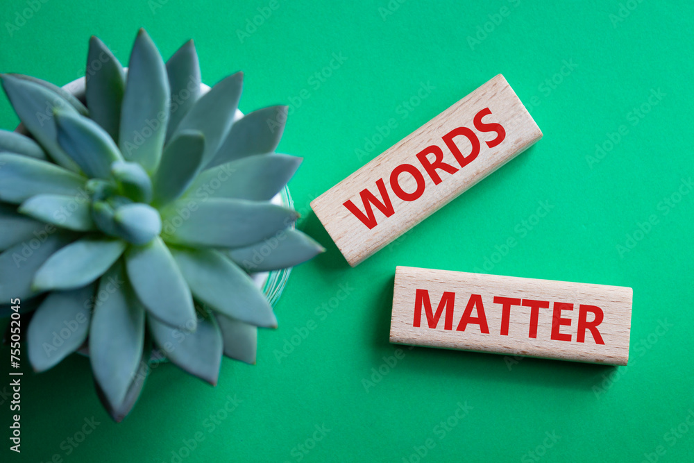 Words Matter symbol. Concept word Words Matter on wooden blocks ...