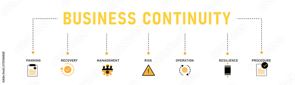 Business connectivity plan banner web icon vector illustration concept ...