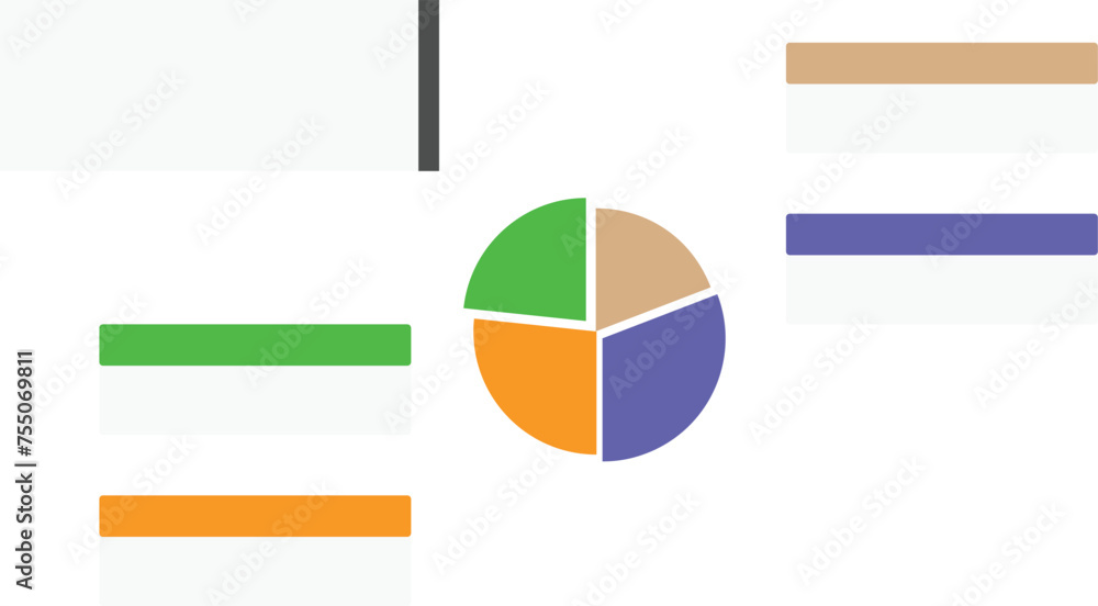Editable Donut or Data pie chart Blank Elements.Infographic Elements ...