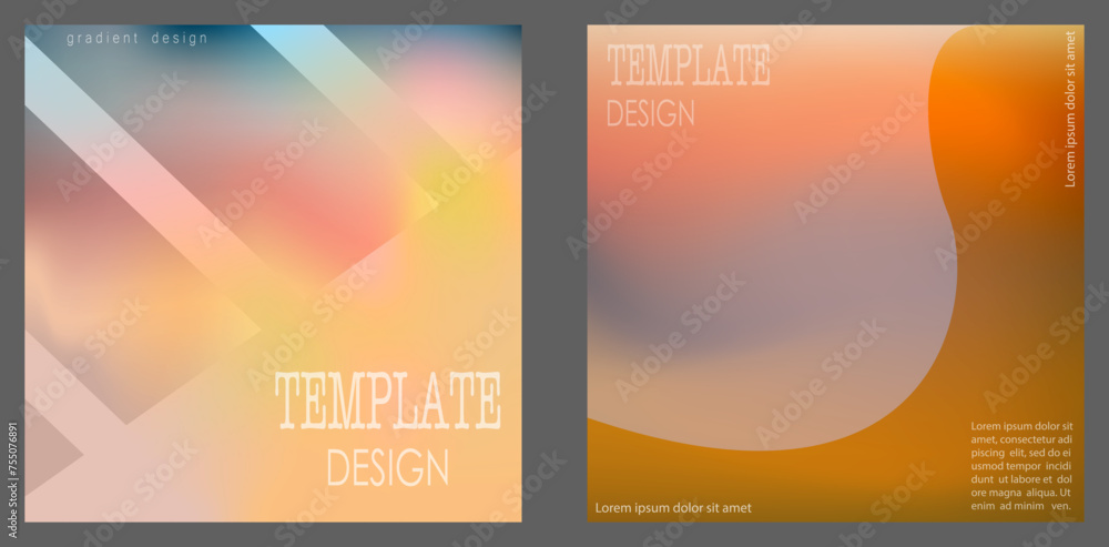 Colorful gradient with blur. Template for the cover of a catalog ...