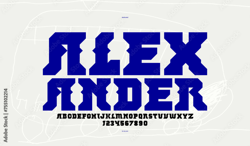 Gothic strong and heavy vector typeface for emblems and logos, medieval ...