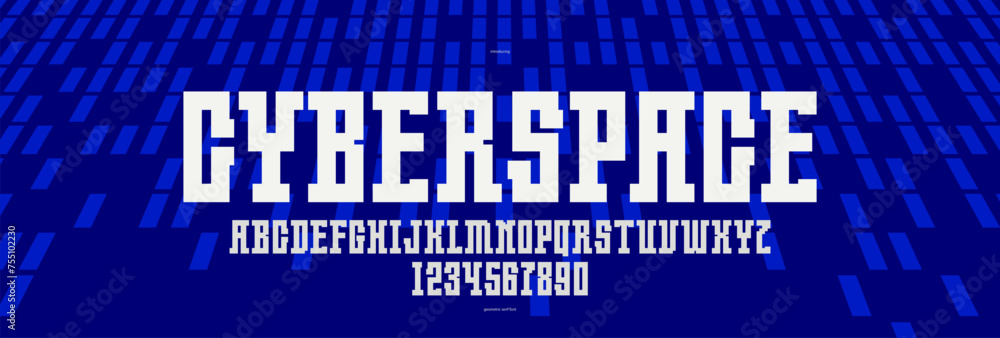 Technology and future style display font for logos and posters, vector ...