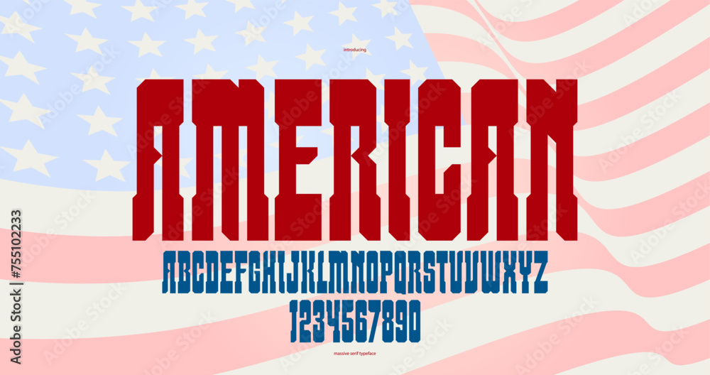 Wild west American style geometric massive and bold font for logos ...