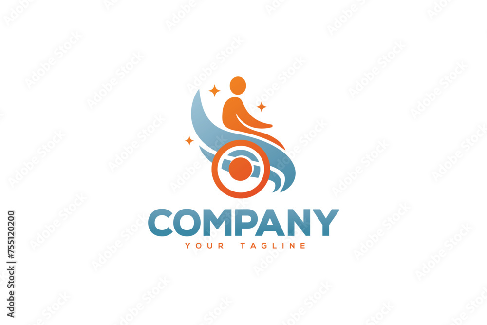 Disability Logo Design - Wheelchair Logo Design Stock Vector | Adobe Stock