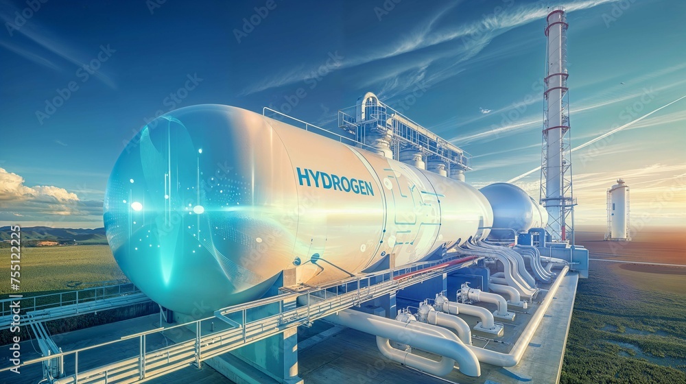 Hydrogen Energy Future Industrial Hydrogen Storage Facility Stock Photo ...