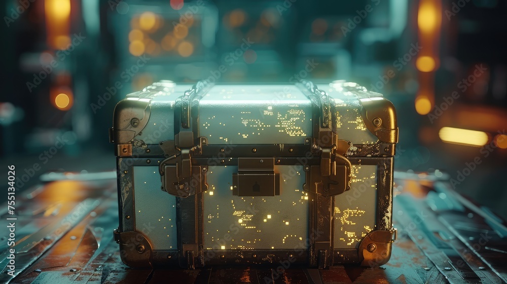 A treasure chest or safe symbolizing personal data to illustrate the ...
