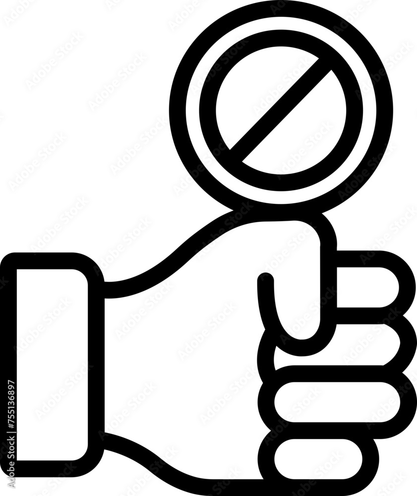 Hand stop Society stereotype icon in line style. isolated on ...